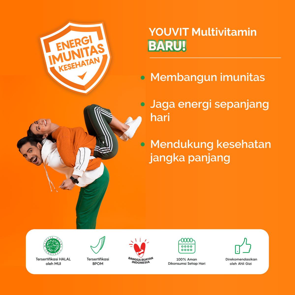 Youvit Multivitamin Dewasa | Multivitamin dengan Vitamin C, D, E, & Zink