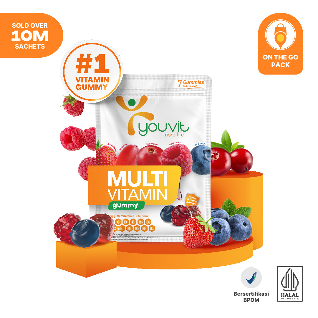 Youvit Multivitamin Dewasa | Multivitamin dengan Vitamin C, D, E, & Zink