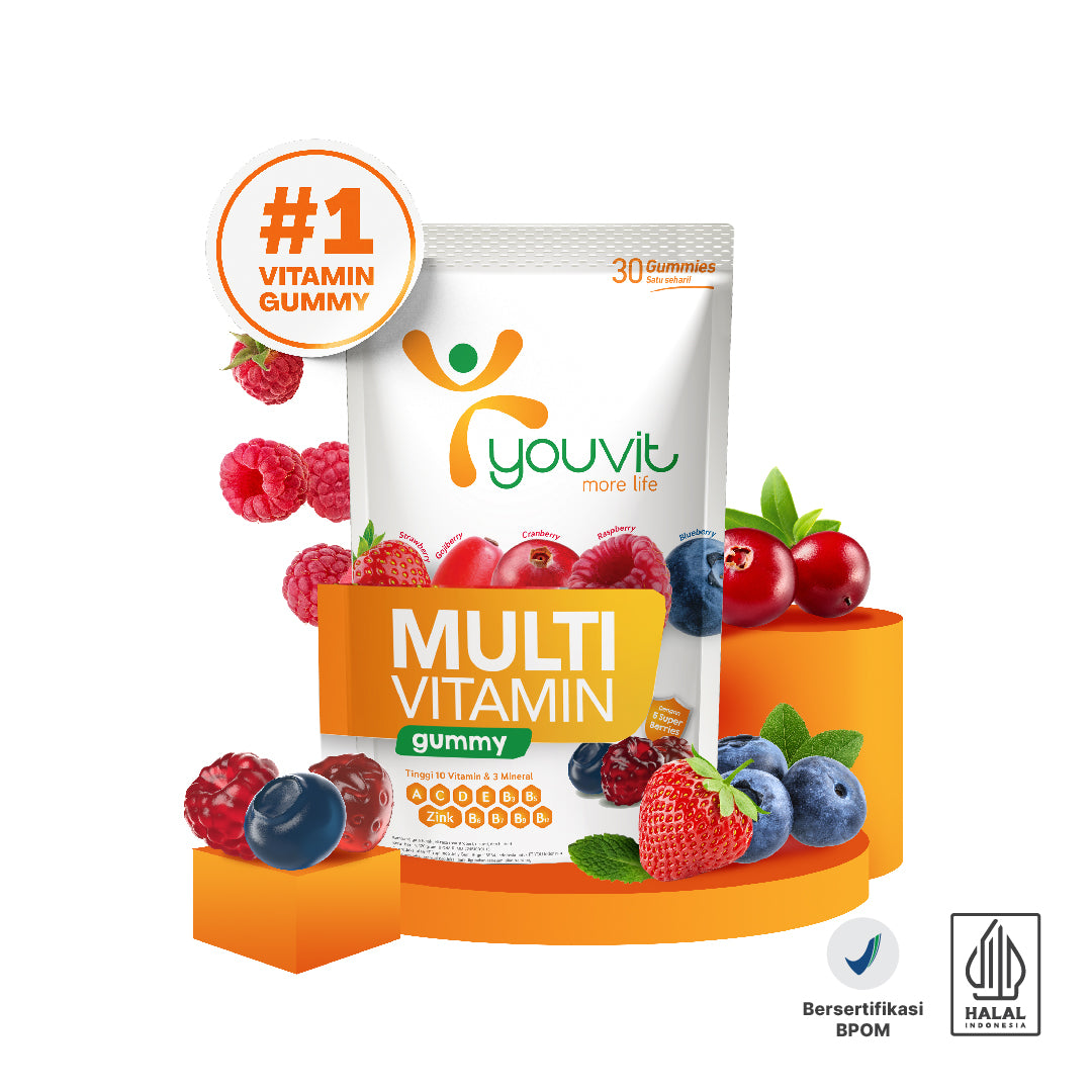Youvit Multivitamin Dewasa | Multivitamin dengan Vitamin C, D, E, & Zink