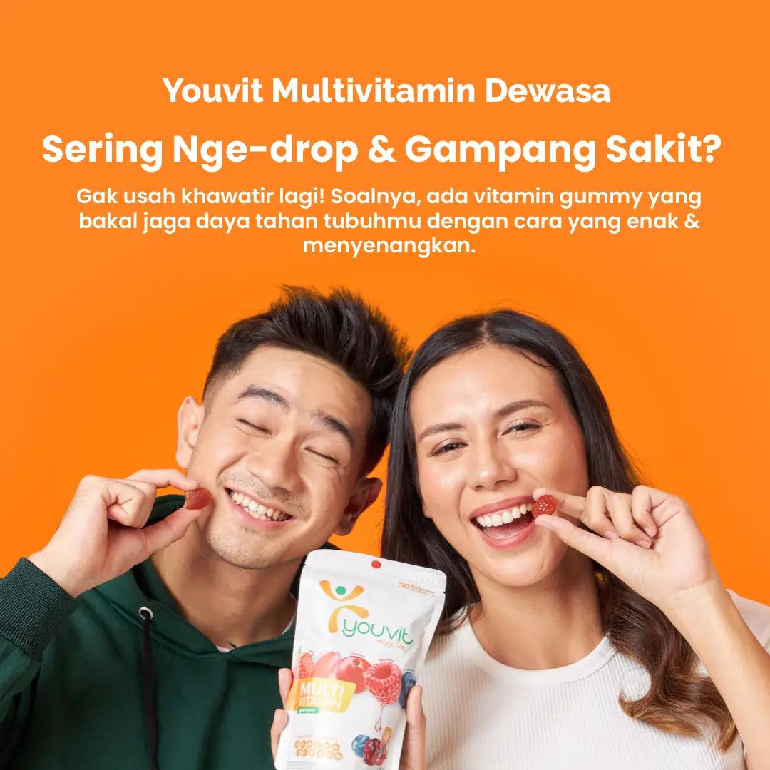 Youvit Multivitamin Dewasa | Multivitamin dengan Vitamin C, D, E, & Zink
